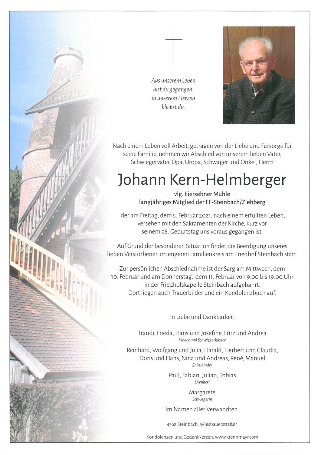Todesfall Johann Kern-Helmberger